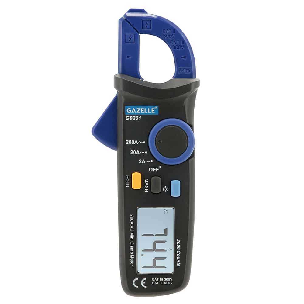 Gazelle Mini Clamp Meter, 200A AC, 16mm Jaw, CAT III 300V G9201: Shop ...