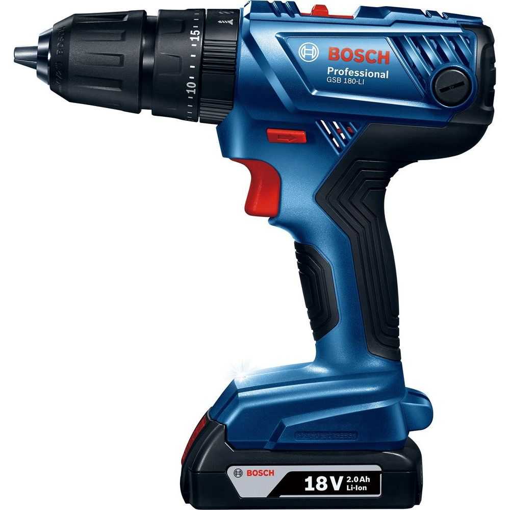 Bosch 18V Professional Cordless Hammer Drill Kit 13mm 21 54 Nm with 2x 2.0Ah Li Ion Batteries and Case GSB 180 LI 2.0Ah KIT Shop Online at Best Price in UAE