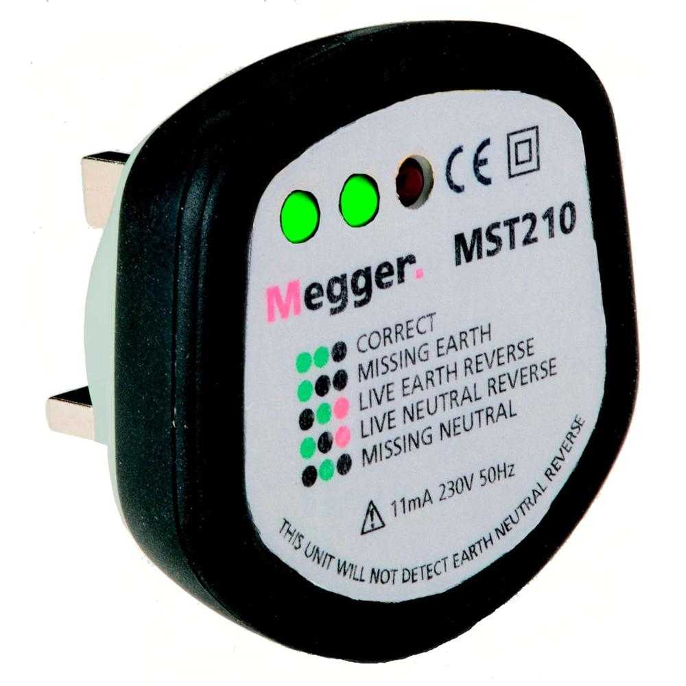 Megger MST210 BS1363 Socket Tester, 230V AC, 3 LEDs (Pack of 10) 1000 ...