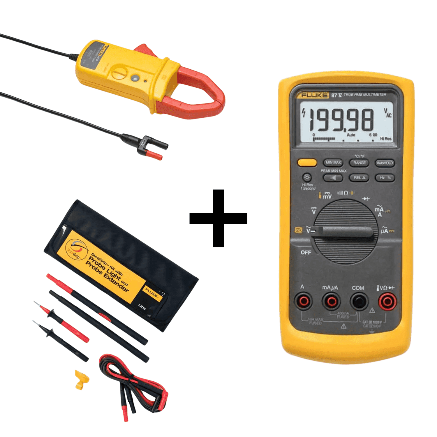 Fluke True RMS Industrial Multimeter, CAT IV 600V, 10A + AC/DC Current ...