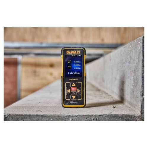 Dewalt Red Laser Distance Meter, 50m, IP54, Bluetooth, with 3x 1.5V AAA ...