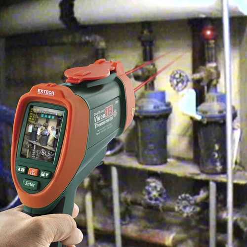 Extech IR Video Thermometer, -50 to 2200°C, Dual Laser, 50:1 Distance ...